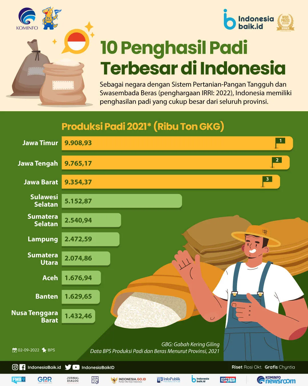 10 Penghasil Padi Terbesar di Indonesia
